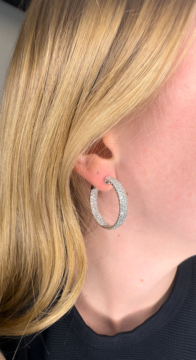 Diamond Inside Out Hoops (3.55cts) – Blauweiss Berkowitz Jewelers