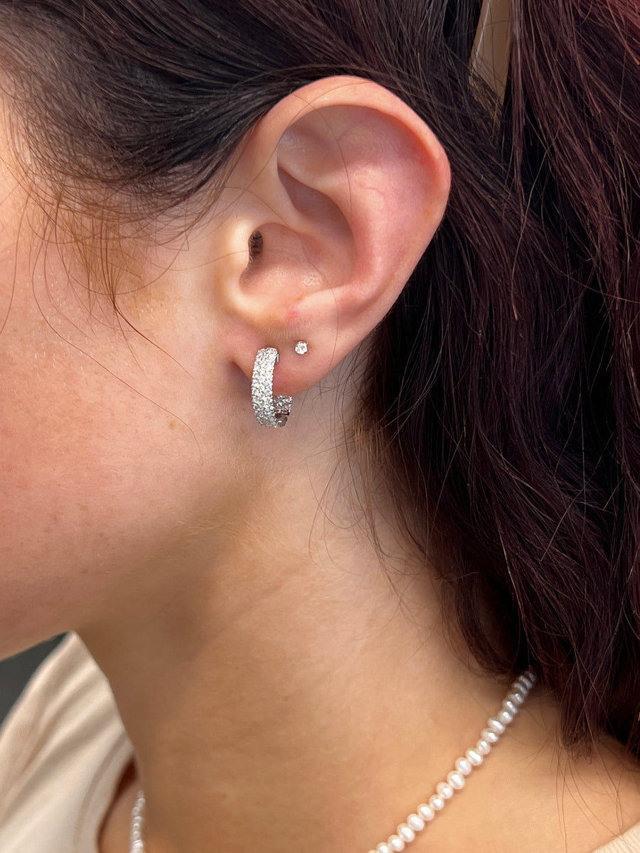 Inside out pave diamond hoop (1ct) – Blauweiss Berkowitz Jewelers